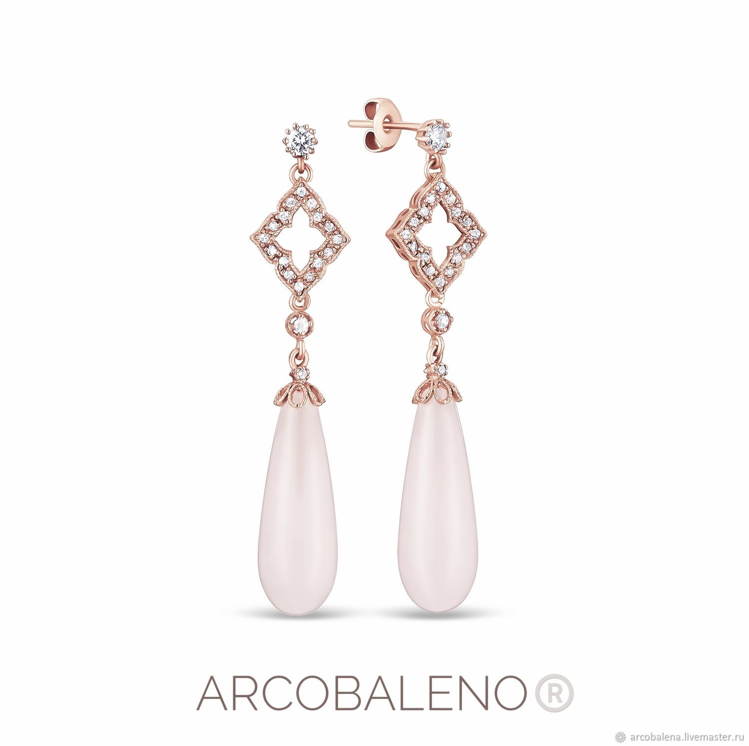 Серьги-подвески «English Rose» купить в интернет-магазине Ярмарка ...