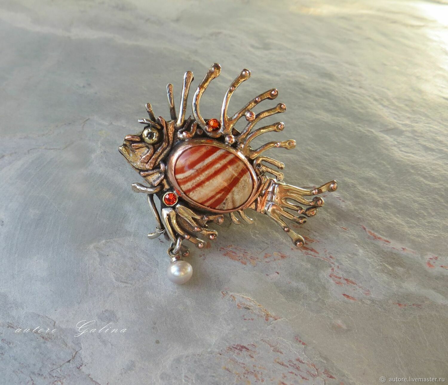 Рыба-зебра,брошь Крылатка – заказать на Ярмарке Мастеров – S3IFCRU ...