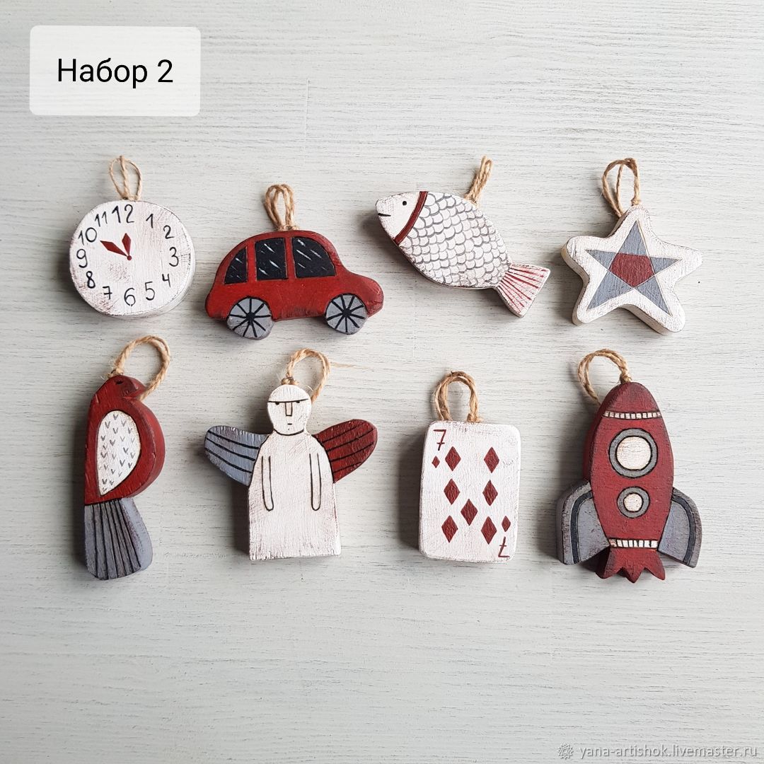 Елочные игрушки из дерева(новогодние украшения)новый год – заказать на ...