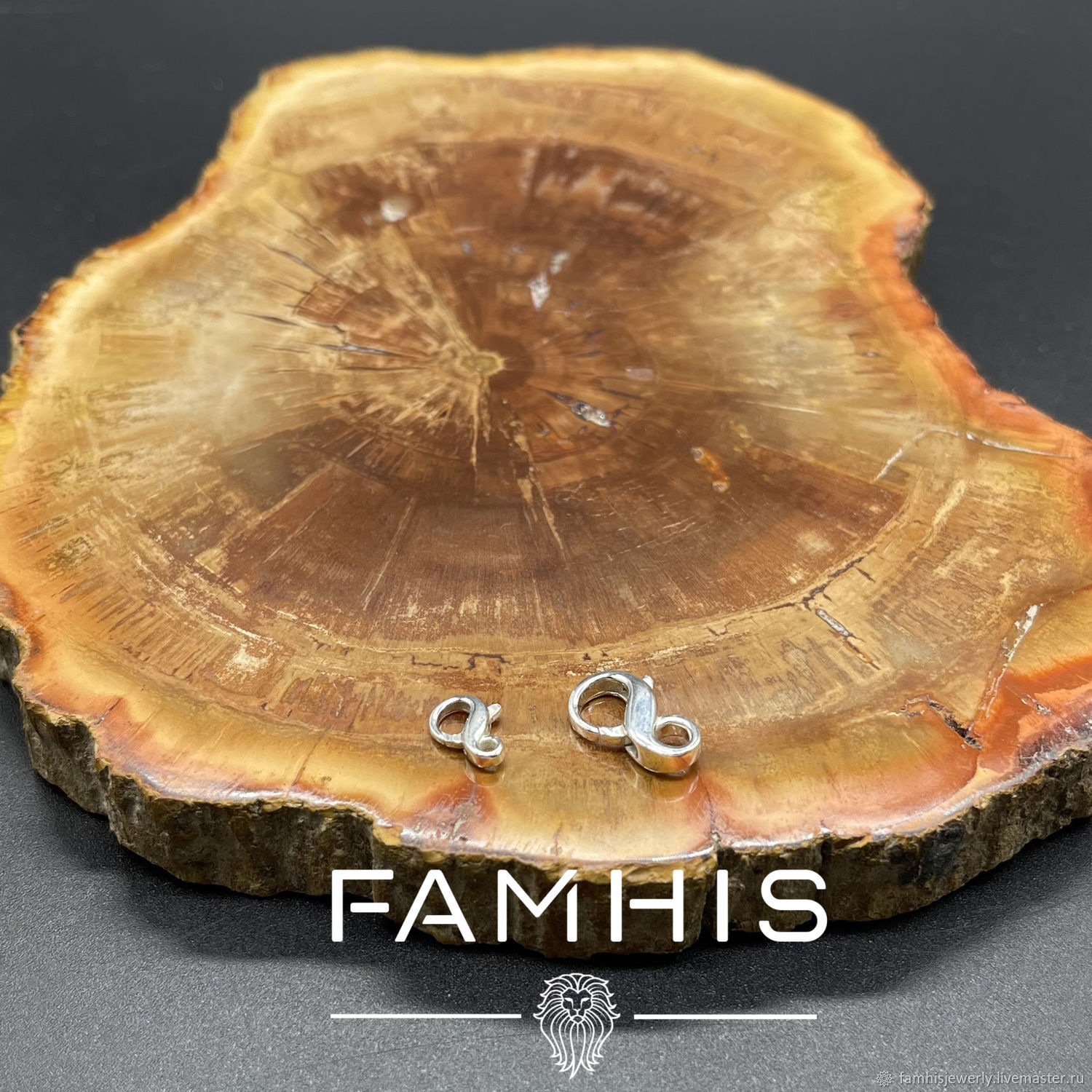 Карабин из серебра S925 14 мм купить в интернет-магазине Ярмарка Мастеров по цене 585 ...