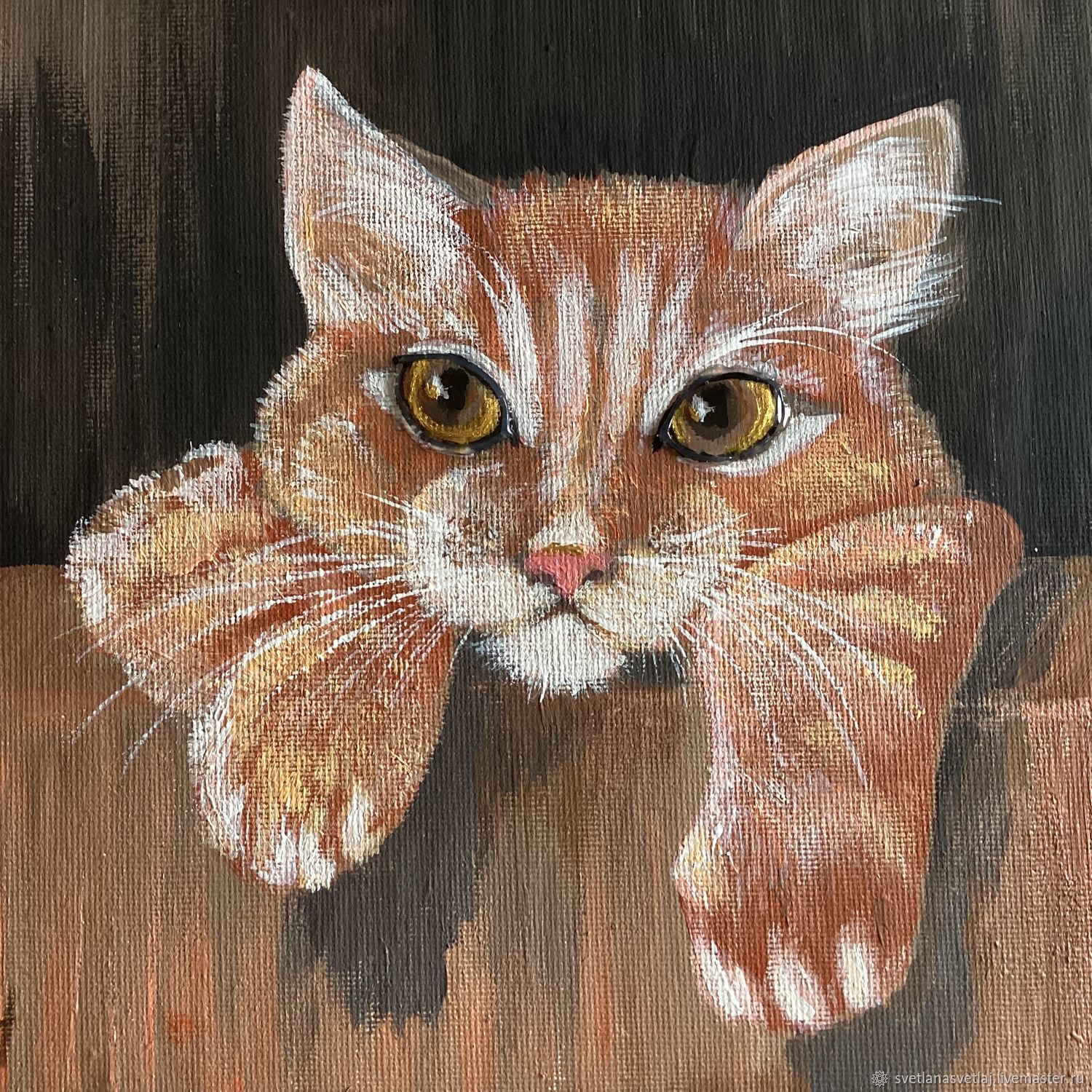 Картина: Рыжик, акрил, 20*20 см (31) в интернет-магазине Ярмарка Мастеров по цене 1000 ...