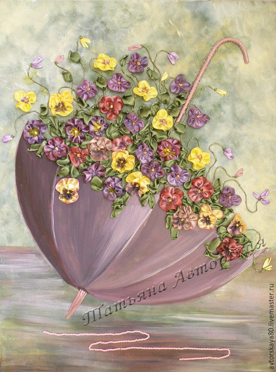 Картина "ЗОНТИК СЧАСТЬЯ" анютки в интернет-магазине на Ярмарке Мастеров ...