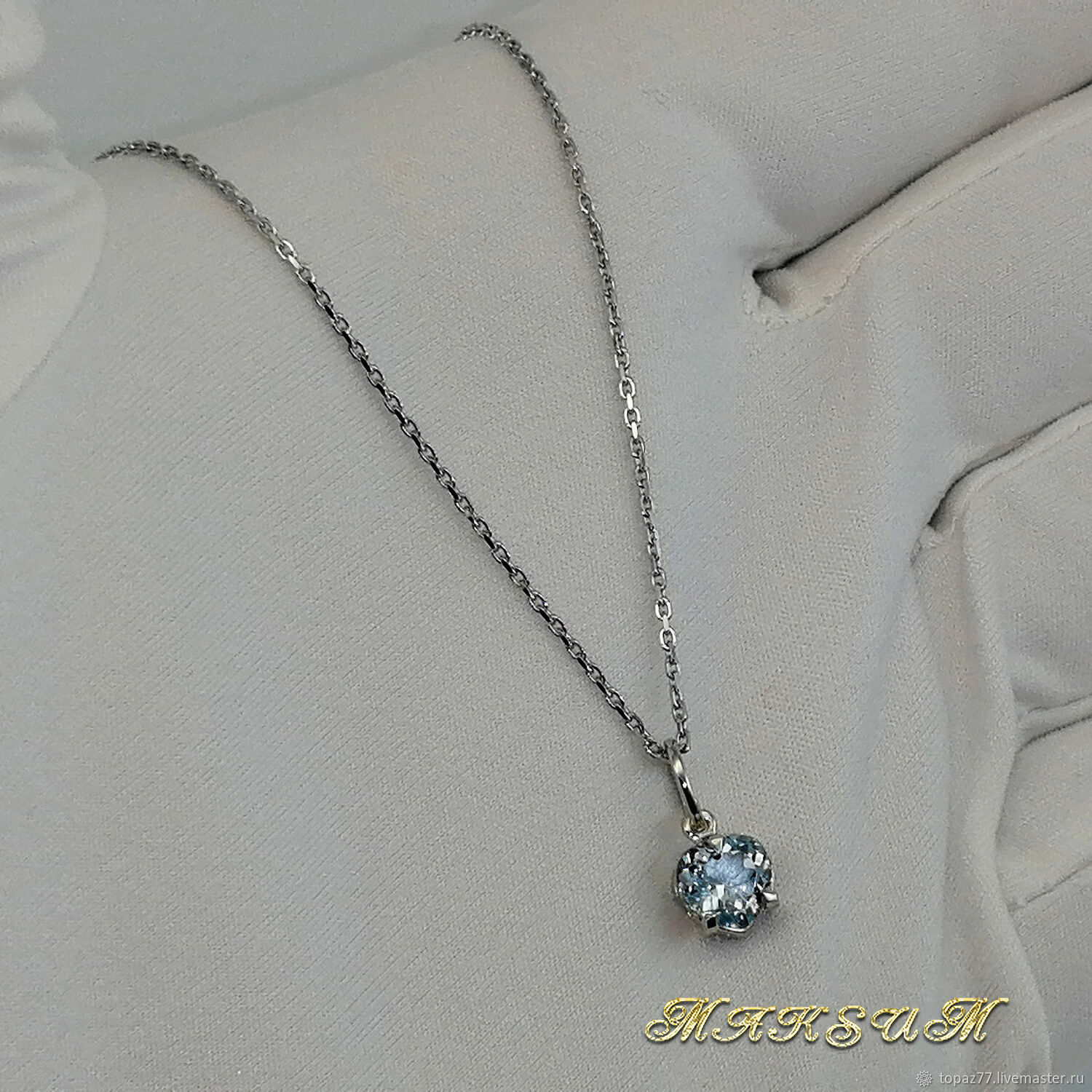 Подвеска «Топаз - сердце» белое золото 585 пробы, топаз. ВИДЕО купить в ...