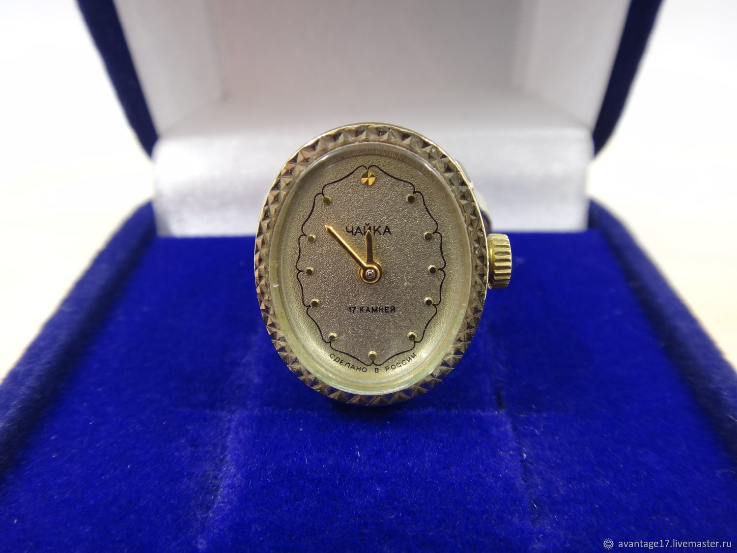 Винтаж: Кольца винтажные: Перстень-часы " Чайка" 17 камней, позолота. в ...