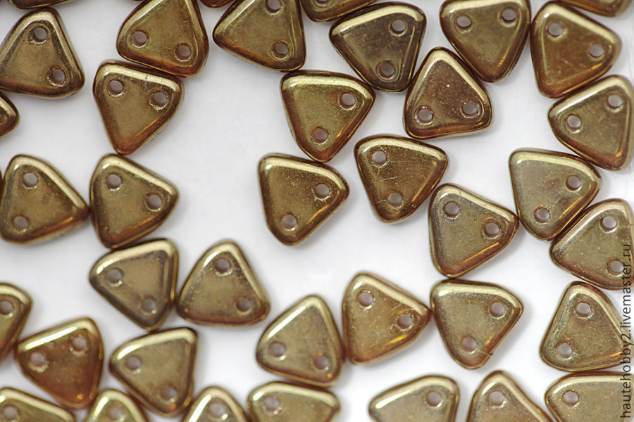 Czech Glass Triangle beads 6mm - Bronze Olivine в интернет-магазине на ...
