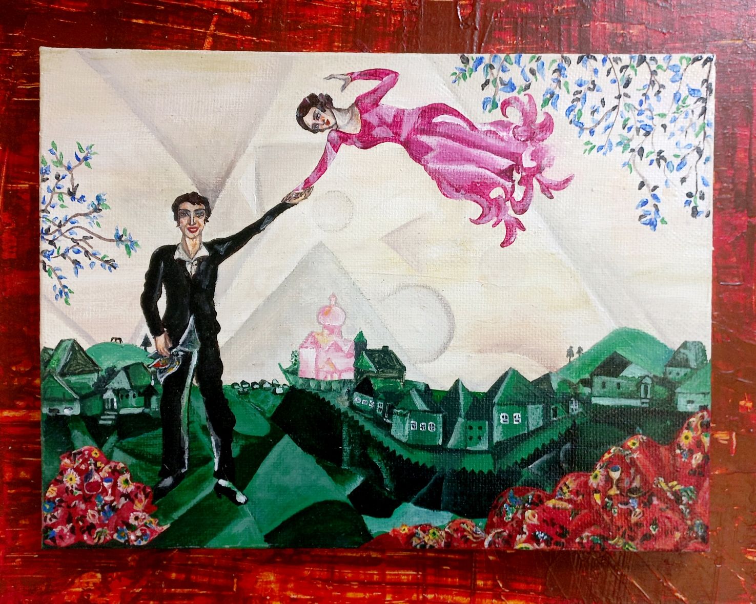 Картина: Марк Шагал "Прогулка". Свободная копия на заказ в интернет ...