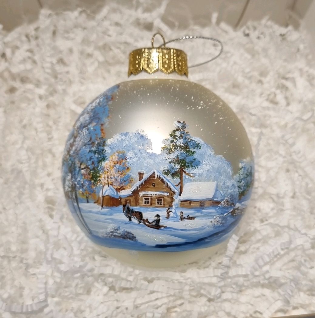 Ёлочный расписной стеклянный шарик в интернет-магазине на Ярмарке ...