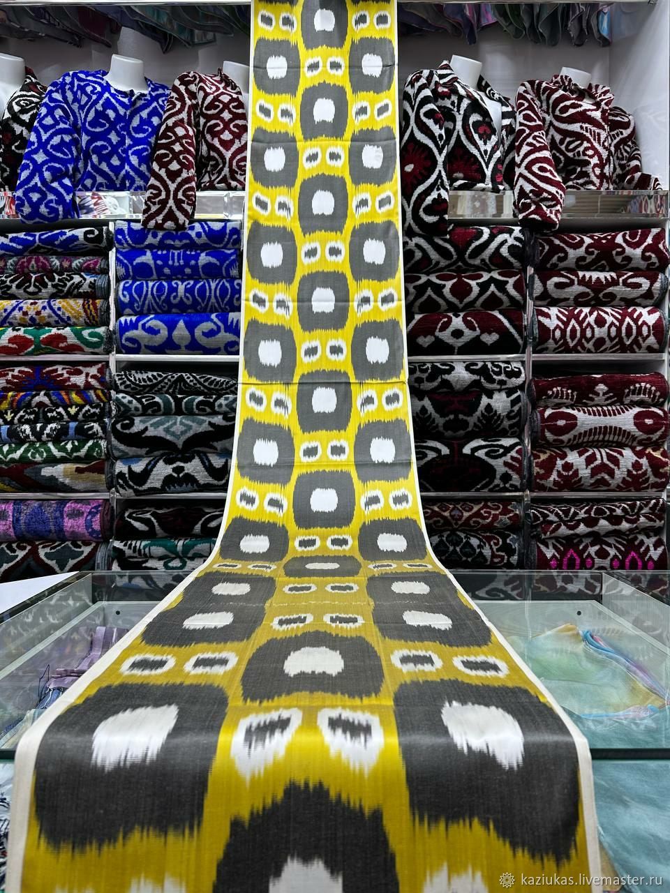 Узбекский шелковый икат. Ткань ручного ткачества Адрас в интернет ...