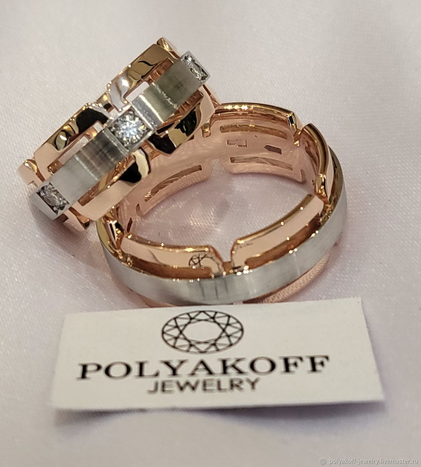 Обручальные кольца: из двух видов золота в интернет-магазине Ярмарка Мастеров по цене 175000 ...