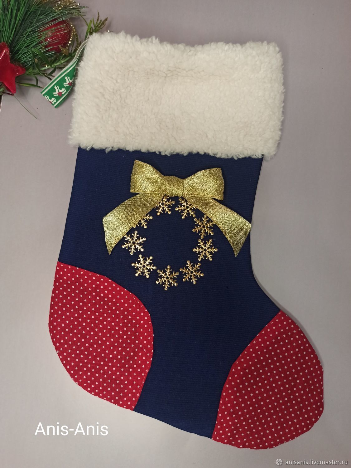 Новогодний сапожок купить в интернет-магазине Ярмарка Мастеров по цене ...