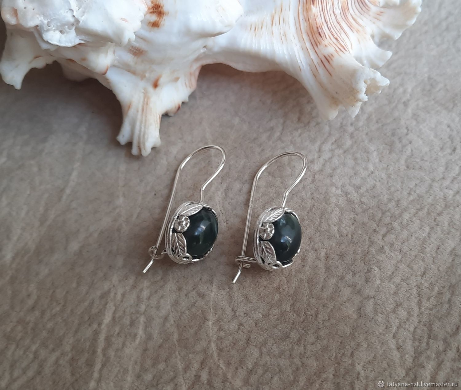 Серьги " Под крылом Ангела". Серафинит, серебро в интернет-магазине ...