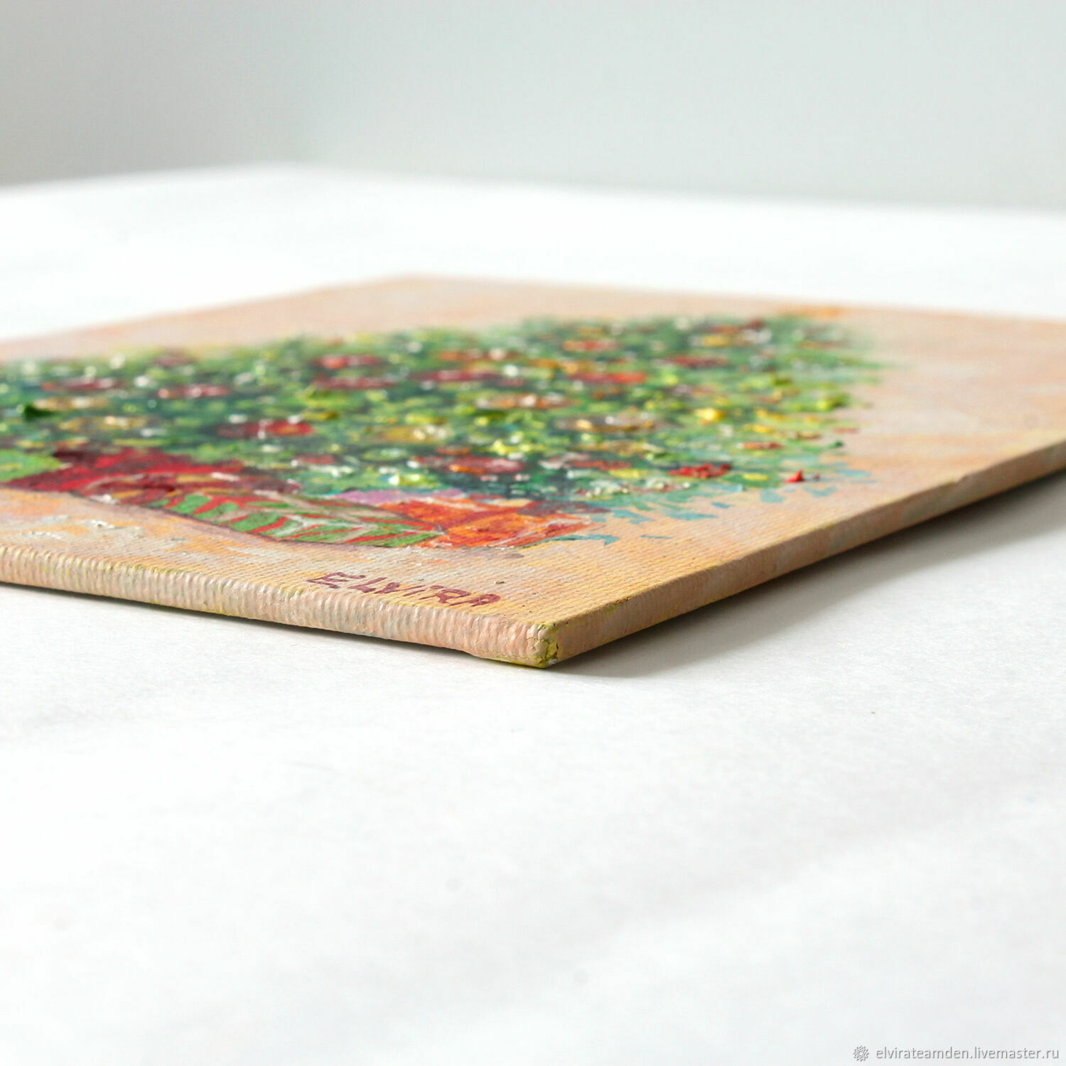 Картина Новый год Новогодний пейзаж Новогодняя картина Картина Елка в ...