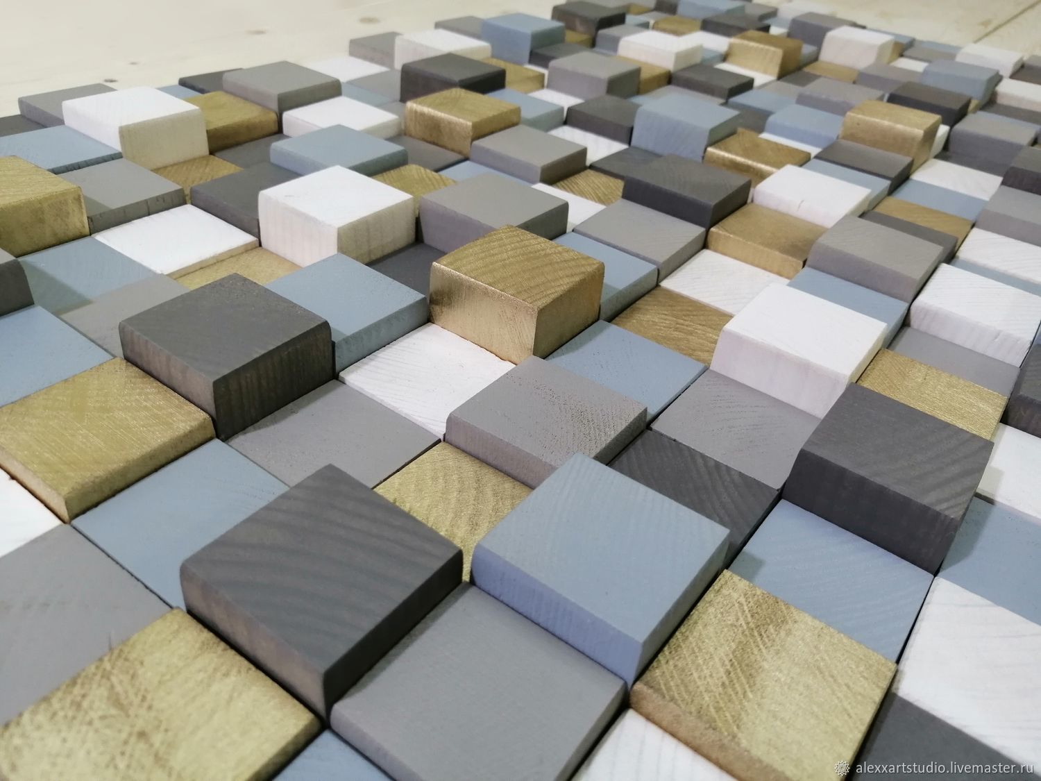 Панно: 3D панно из дерева "Gold and Grey" в интернет-магазине на ...