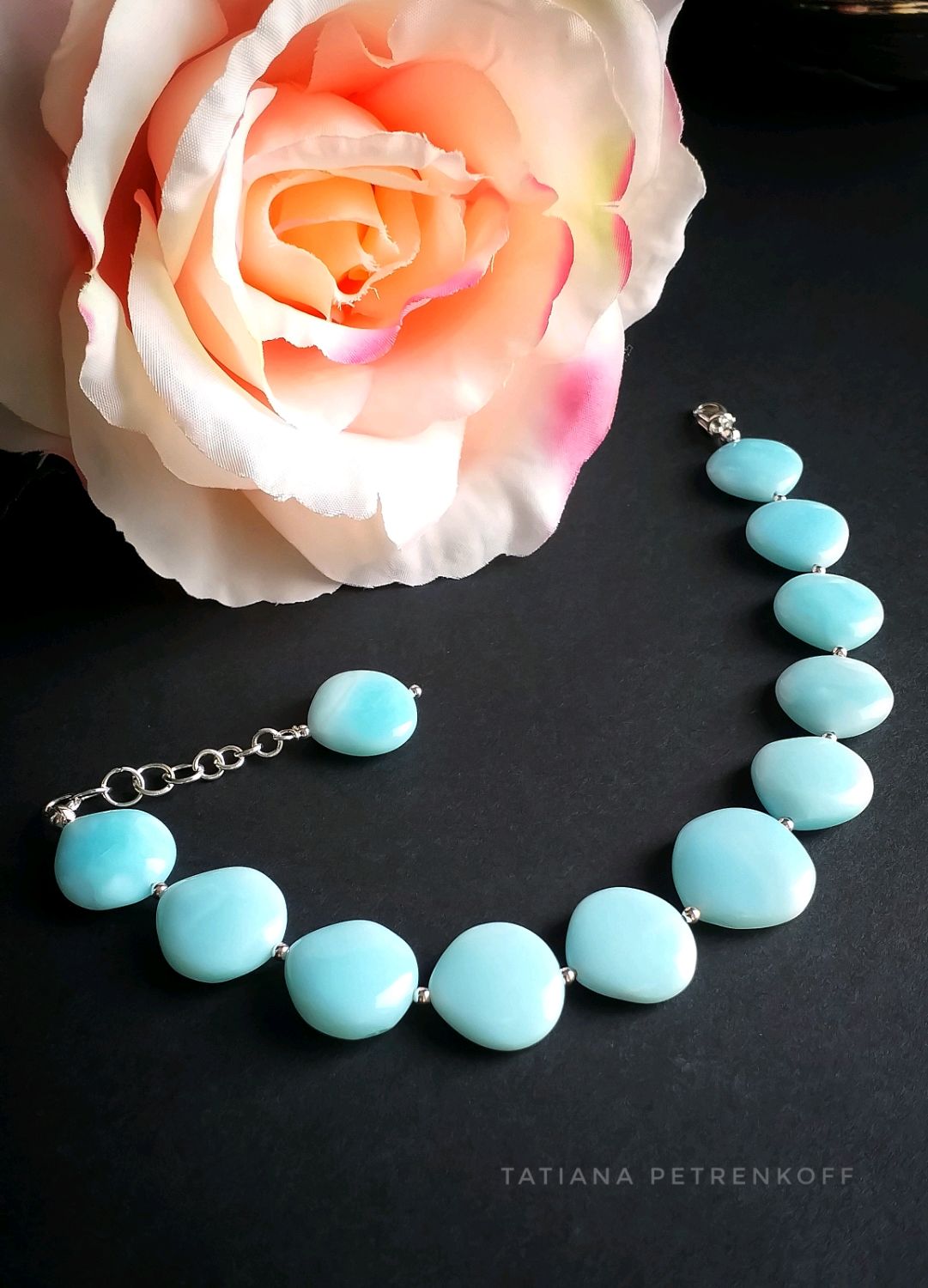 Перуанский голубой опал. Серебро 925. Браслет – заказать на Ярмарке ...