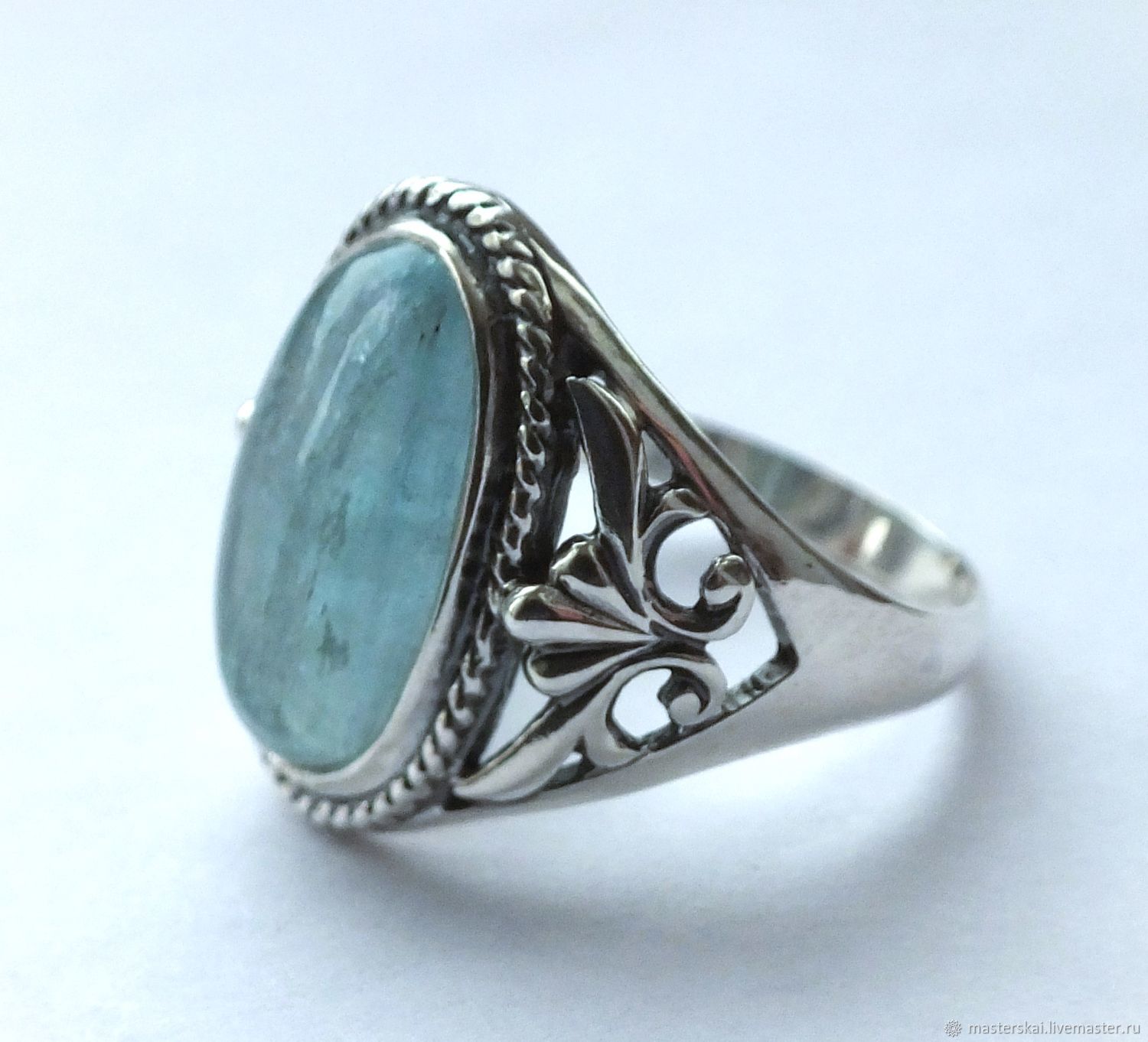 Кольцо с аквамарином "Венри" в интернет-магазине Ярмарка Мастеров по ...