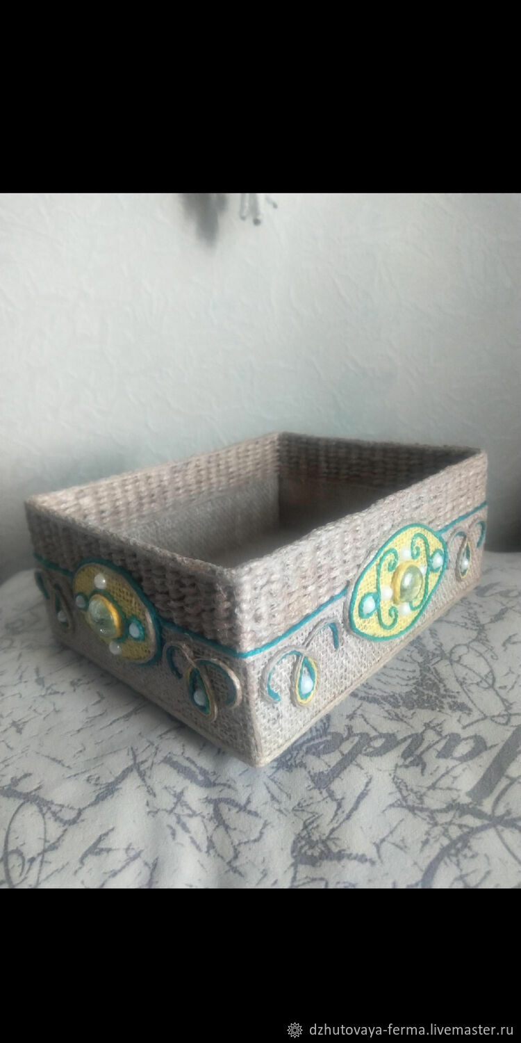 Корзина из джута в интернет-магазине Ярмарка Мастеров по цене 1300 ...