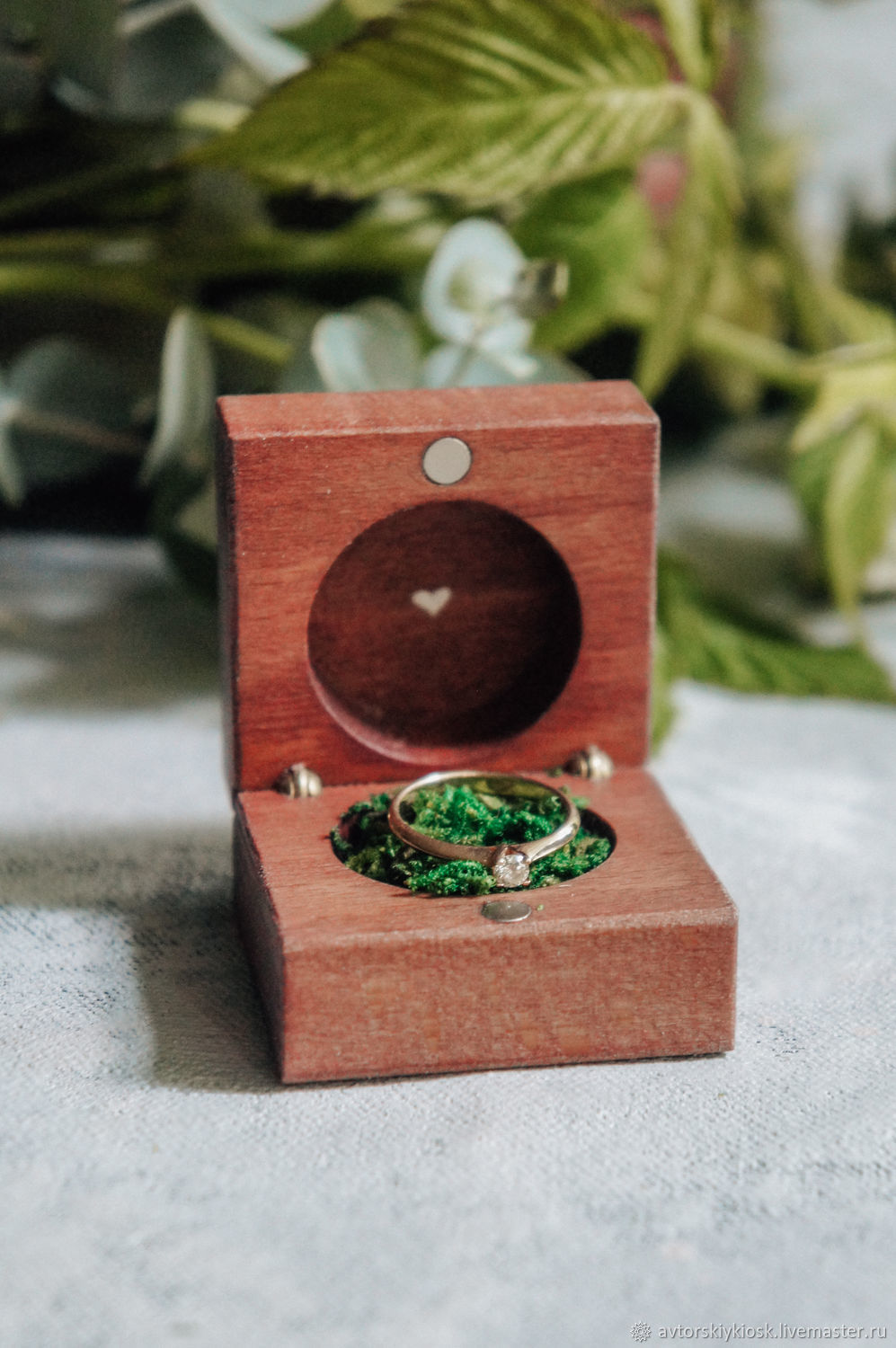 Шкатулка для помолвочного кольца "Mini Ring" винного цвета в интернет ...