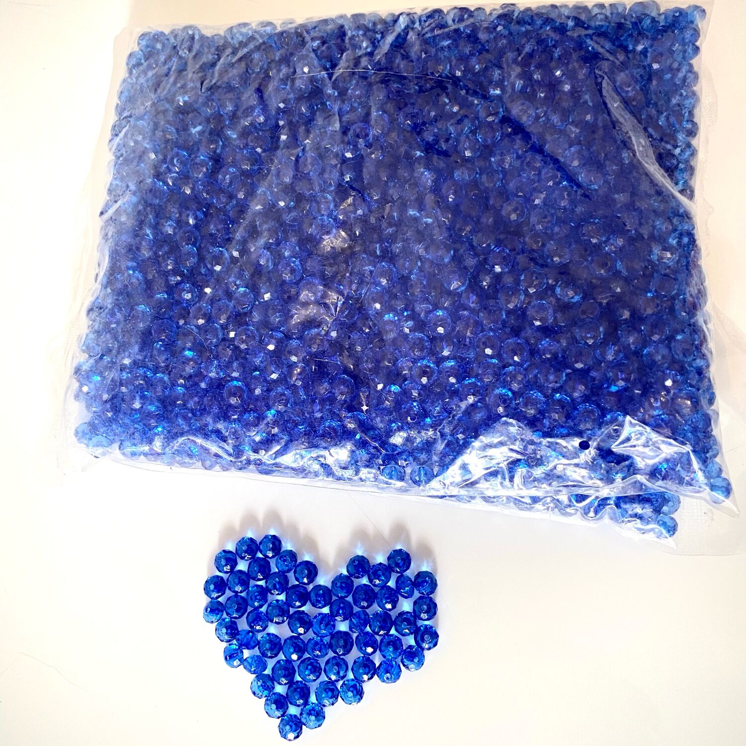 Бусины гранёные рондель, синие, 8 мм, 400г – заказать на Ярмарке ...