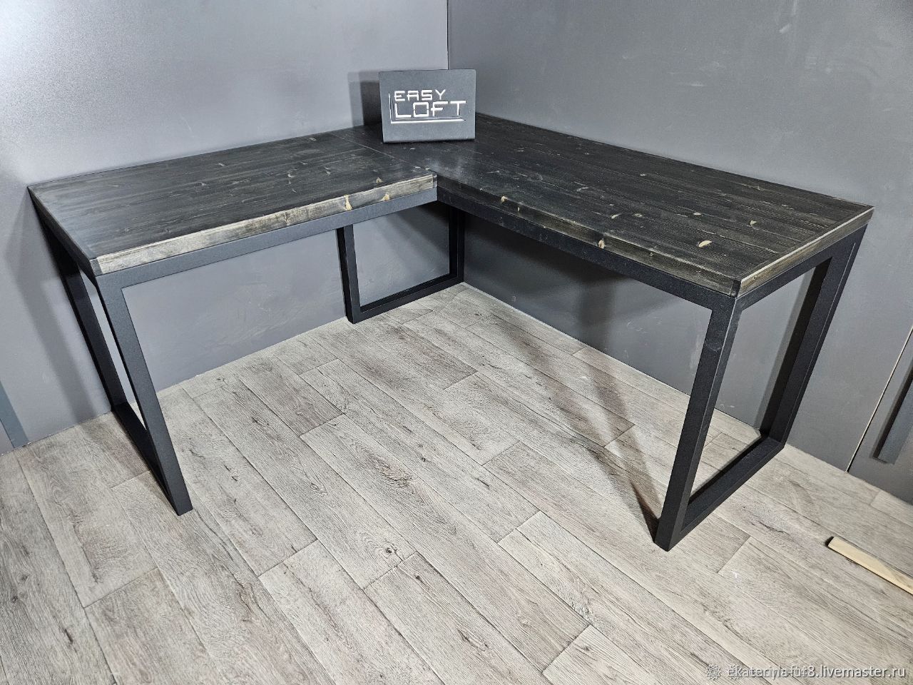 Угловой стол в стиле лофт, массив сосны на заказ в интернет-магазине ...