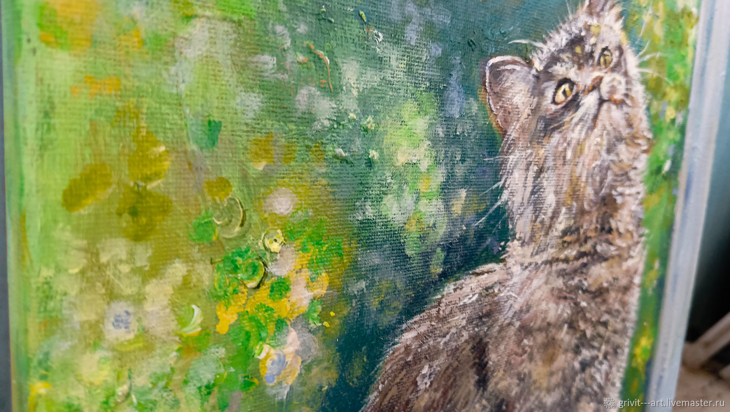 Картина: Бабочка и кот в интернет-магазине Ярмарка Мастеров по цене ...