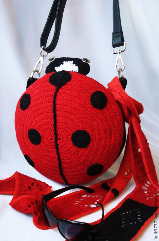 Купить Сумка "Жучок" - ярко-красный, божья коровка, сумка божья коровка ...