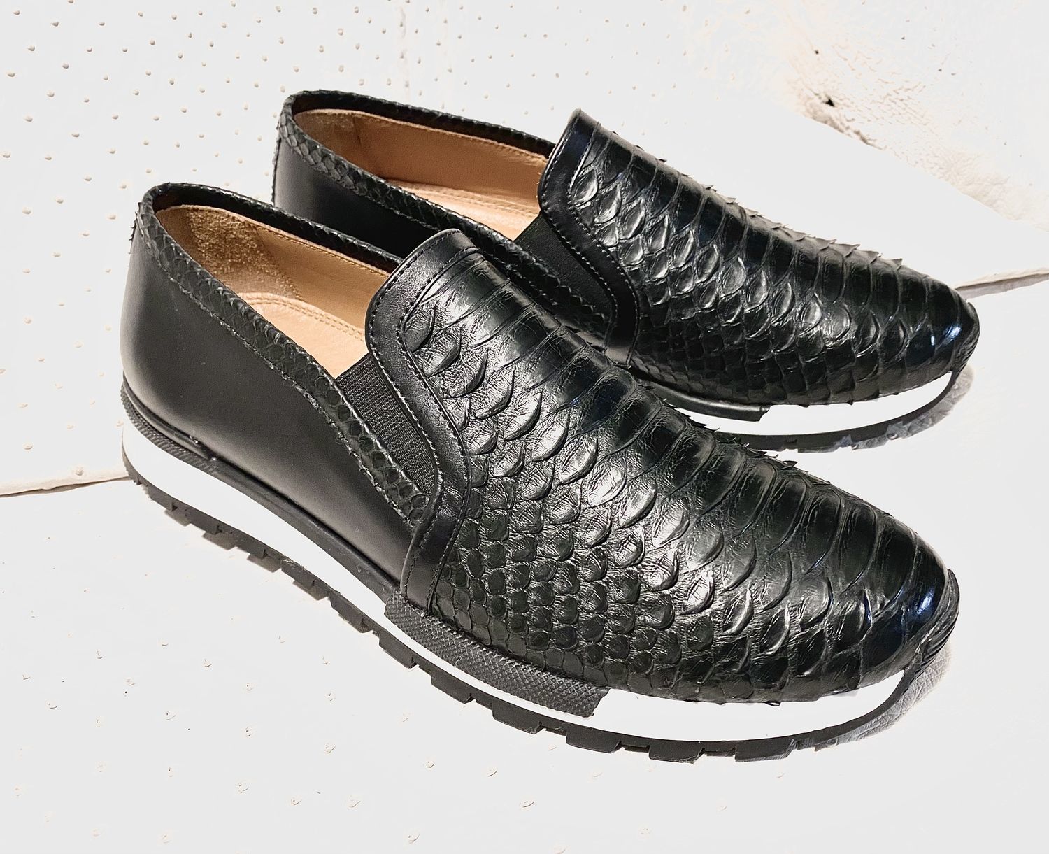 Кроссовки из натуральной кожи питона и натуральной кожи, 43 размер ...