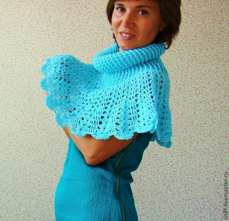 Вязаная пелерина, манишка, мини-пончо купить в интернет-магазине ...