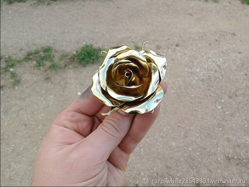 Bronze rose without stem - 8th anniversary gift в интернет-магазине на ...