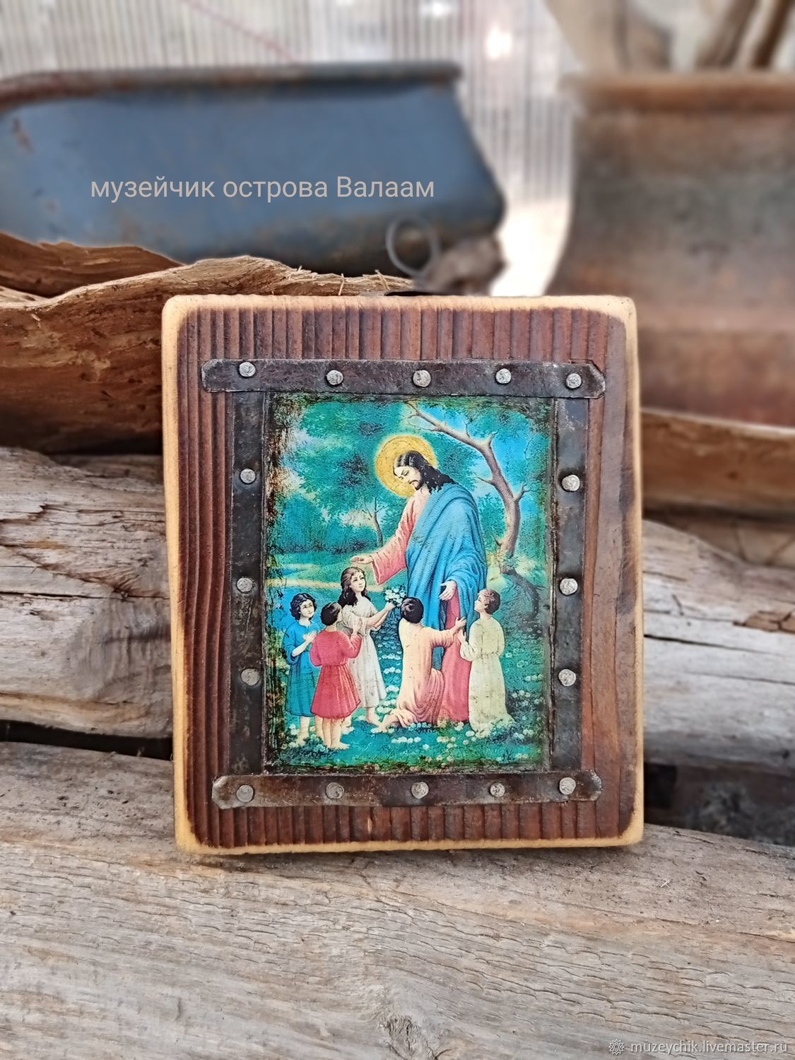 Икона Христос, благословляющий детей. икона в подарок семье. детская ...