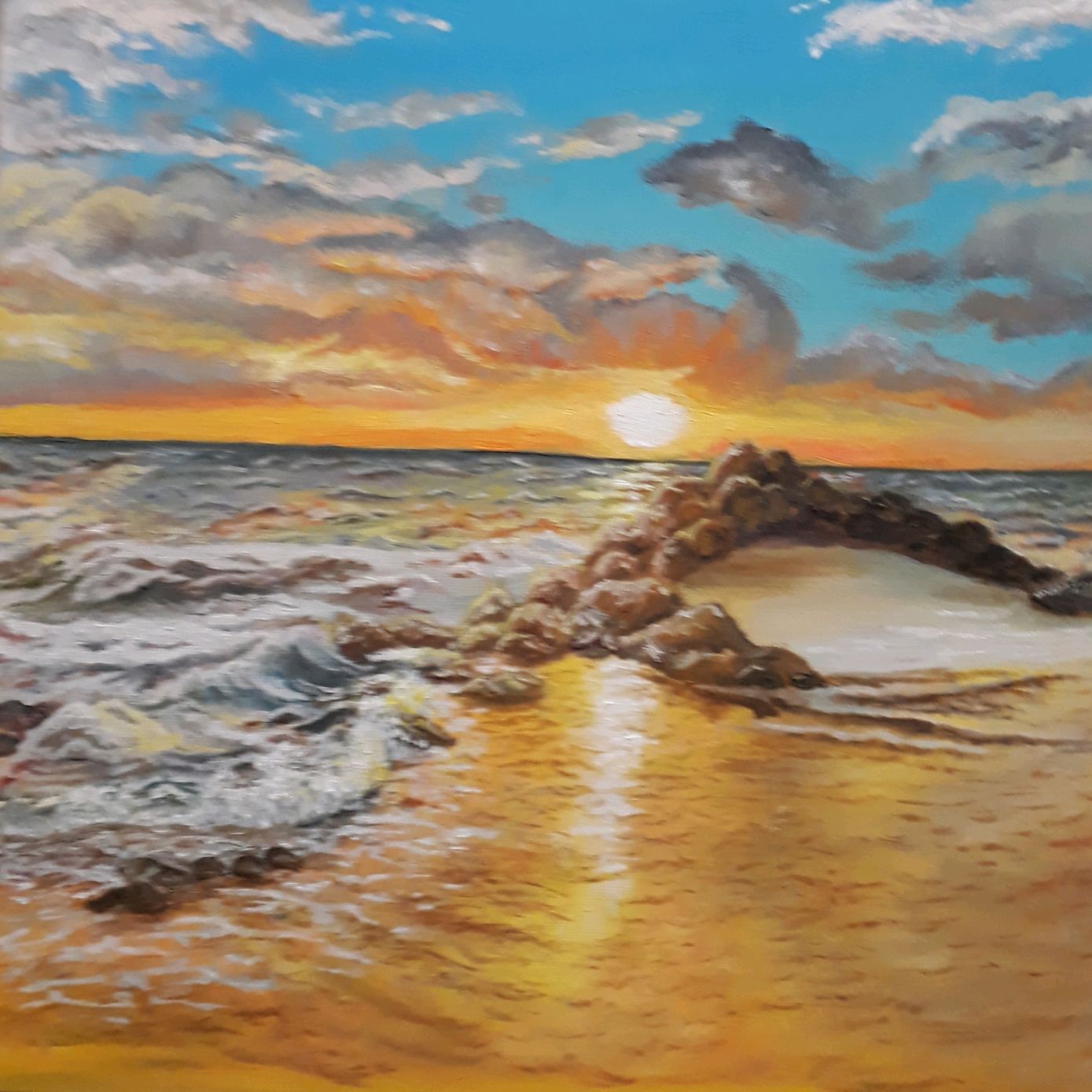 Закат на море – заказать на Ярмарке Мастеров – IUNU9RU | Картины, Санкт ...