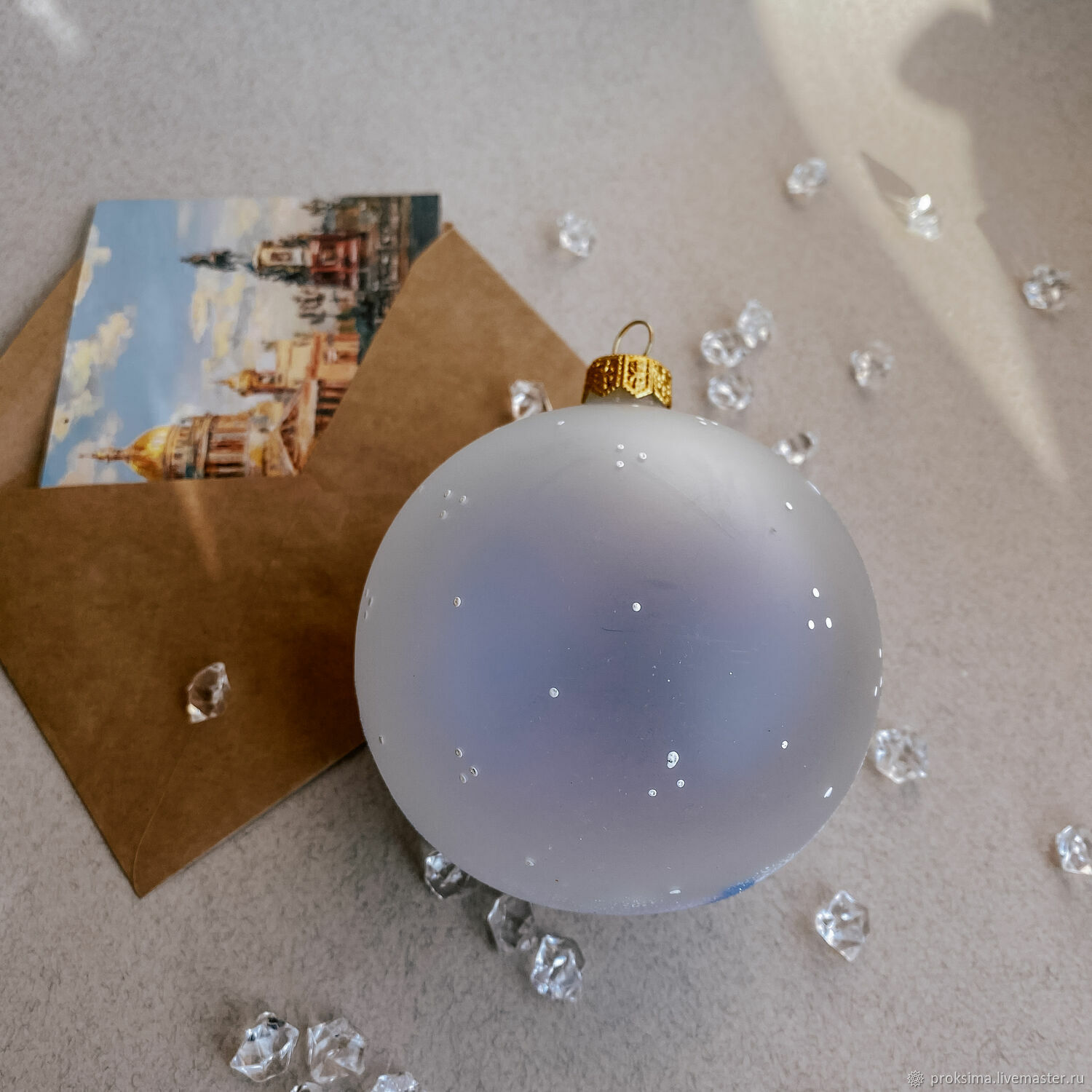 210059 Новогодний стеклянный шар «Исаакий на фиолетовом» 10 см в ...