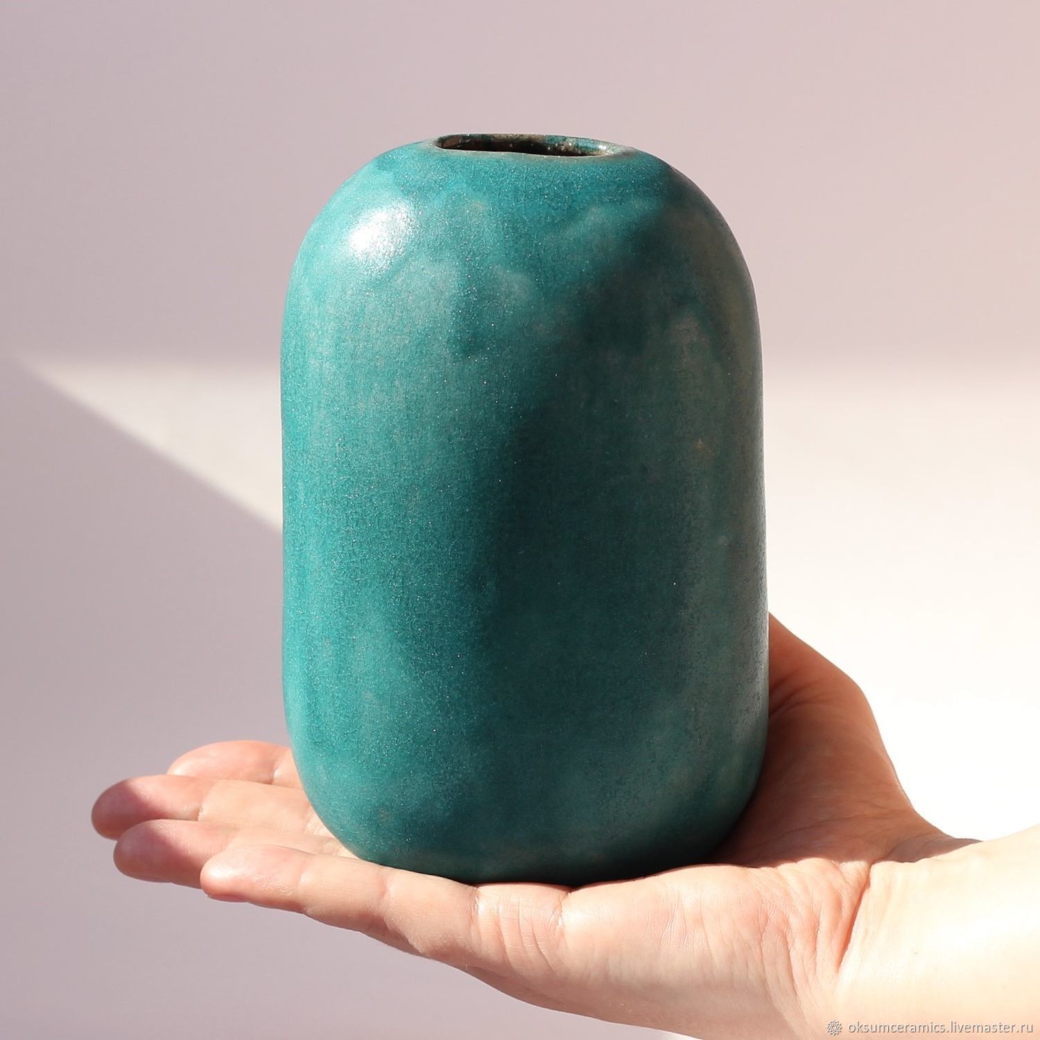 Ваза керамическая ручной работы бирюзовая – купить онлайн на Ярмарке ...