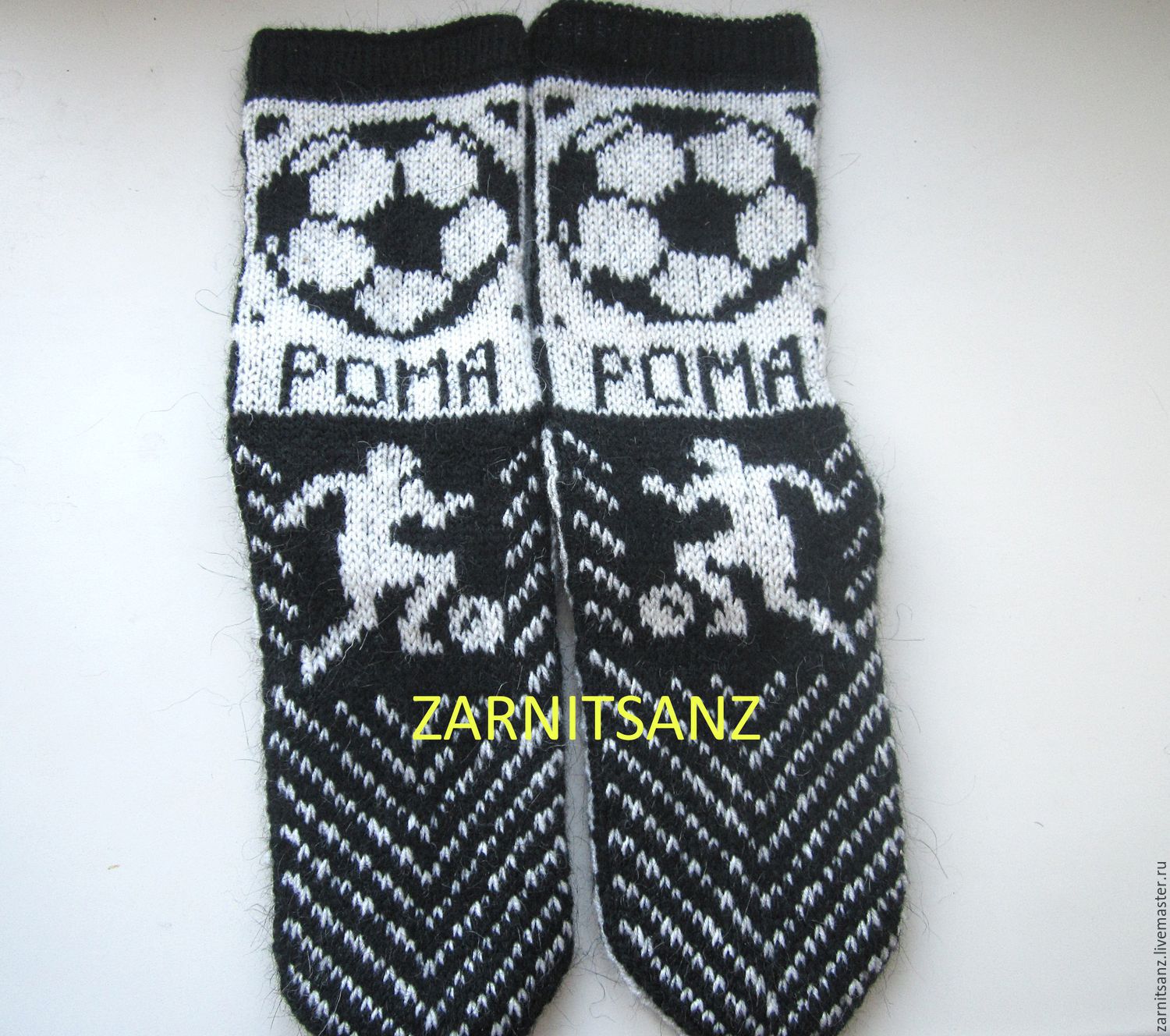 Носки "Футбол" в подарок мужчине шерстяные ручной работы на заказ в ...