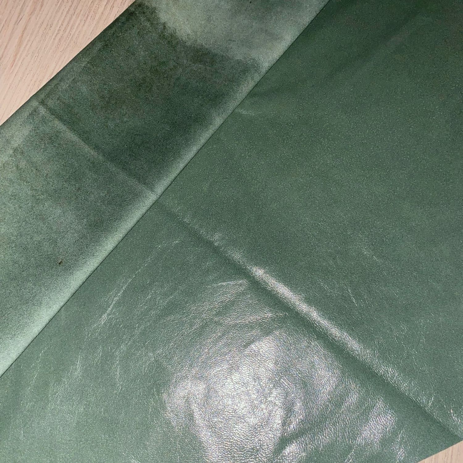 Натуральная кожа овчина Зелень тонкая перламутровая купить в интернет ...