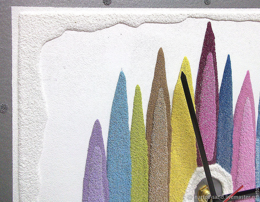 "МУЗЫКА ЦВЕТА" из песка авторские часы в интернет-магазине на Ярмарке ...