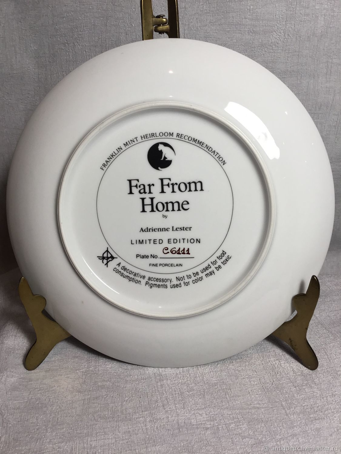 Винтаж: ТАРЕЛКА. ADRIENNE LESTER. FRANKLIN MINT. НОМЕРНАЯ. ФАРФОР ...