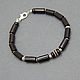 Браслет мужской с черной шпинелью, ониксом и серебром 925 пробы купить ...
