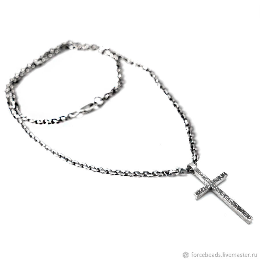 Мужская цепь с кулоном Крест купить в интернет-магазине Ярмарка ...
