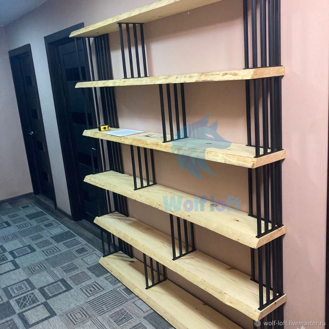Книжный стеллаж лофт – заказать на Ярмарке Мастеров – QCSR6RU ...