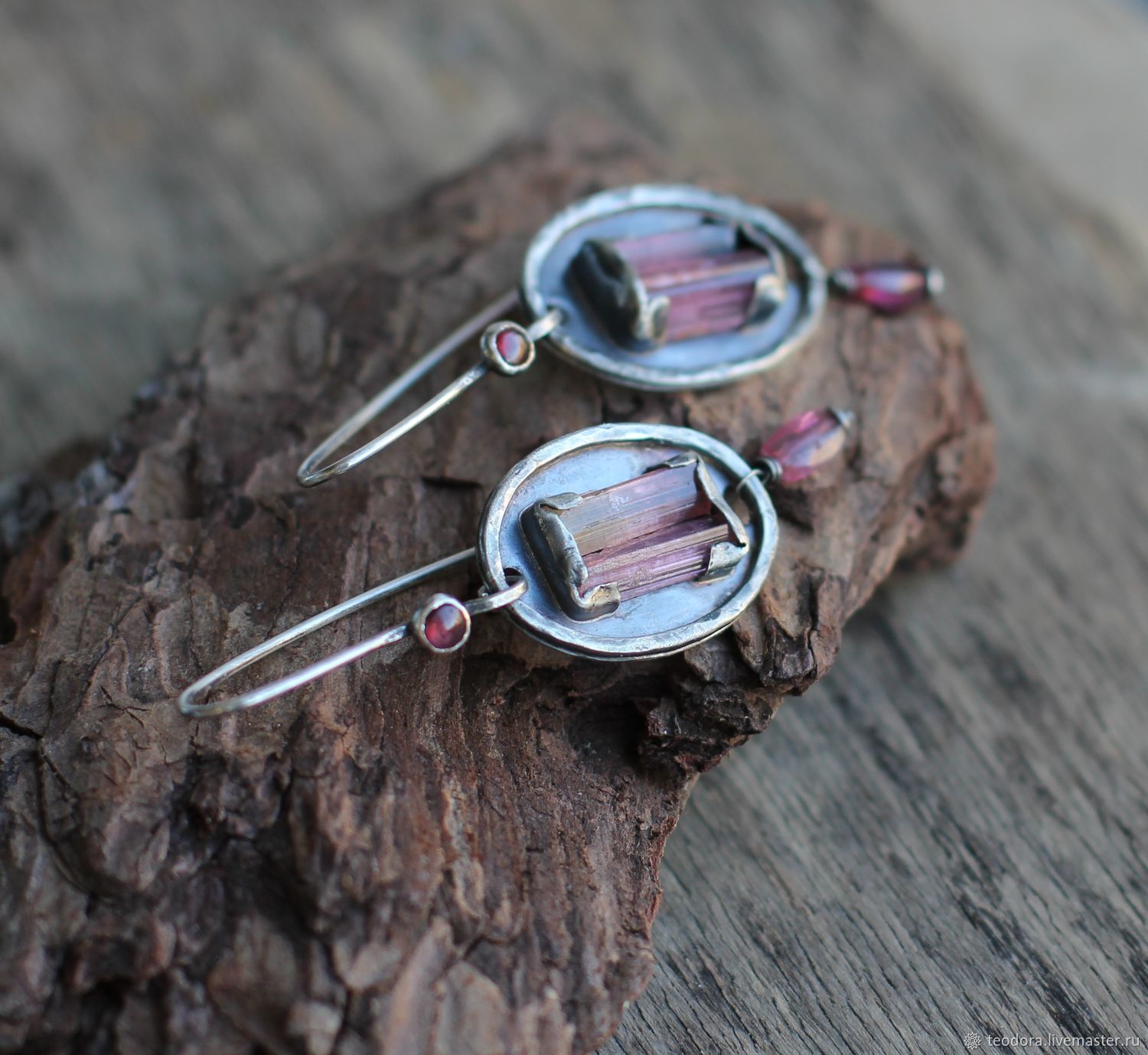 Crystal roses Серьги с турмалиными и рубинами РВ – заказать на Ярмарке ...