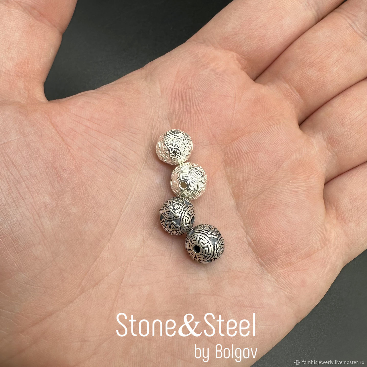 Бусина "Дракон" из серебра S925 10 мм купить в интернет-магазине ...