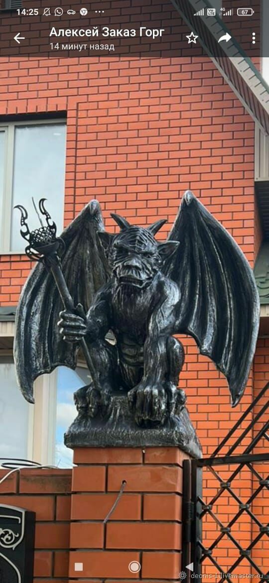 Скульптуры: Гаргулья навершие с факелом GF-021 в интернет-магазине на ...