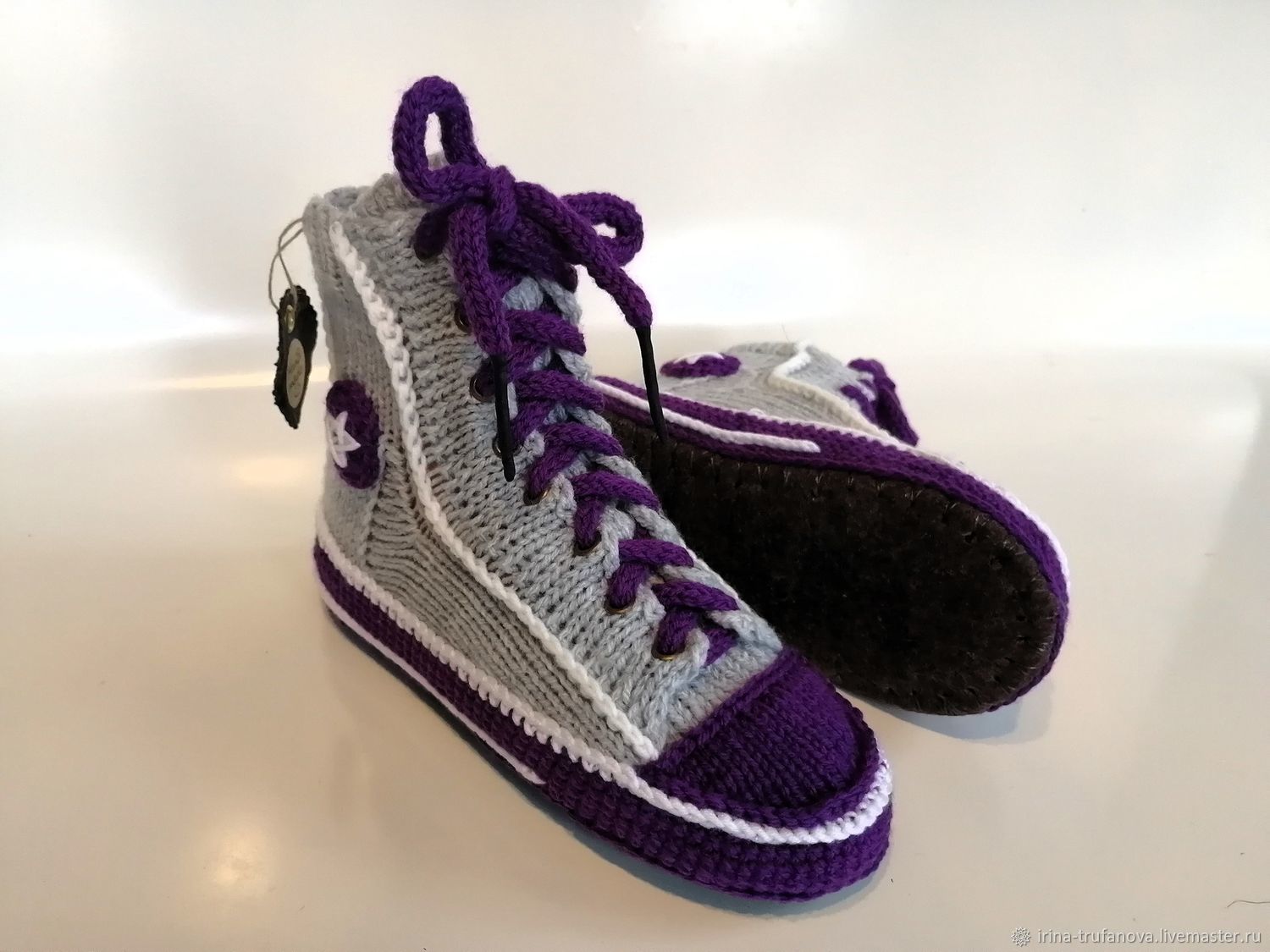 Тапочки: Вязаные кеды-тапочки-носки! в интернет-магазине Ярмарка ...
