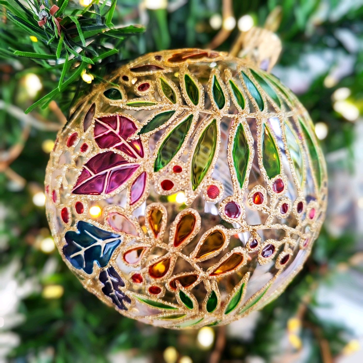 Шар ёлочный новогодний стеклянный, витражная роспись О ЛЕТЕ/ 8.5см в ...