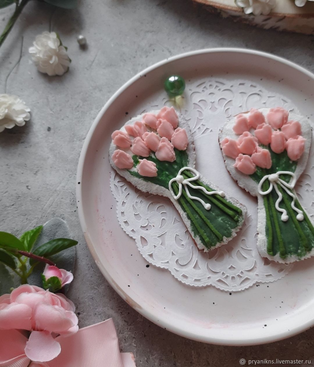 Пряники на 8 марта Пряник Букет тюльпанов Пряники к 8 марта в интернет магазине на Ярмарке