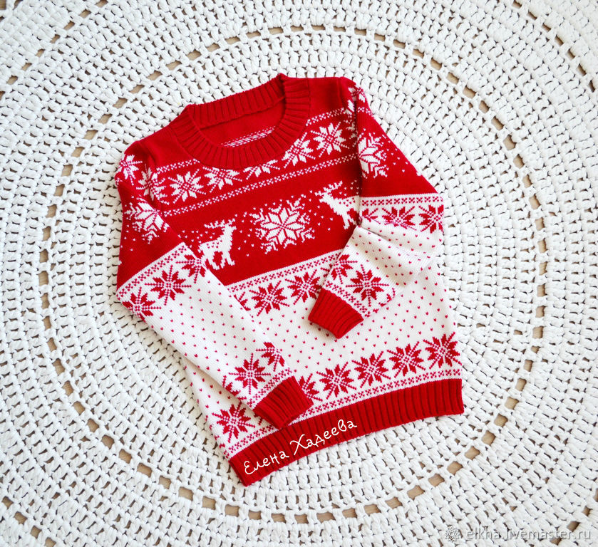 Свитер с оленями - новогодний для Оксаны в интернет-магазине на Ярмарке ...