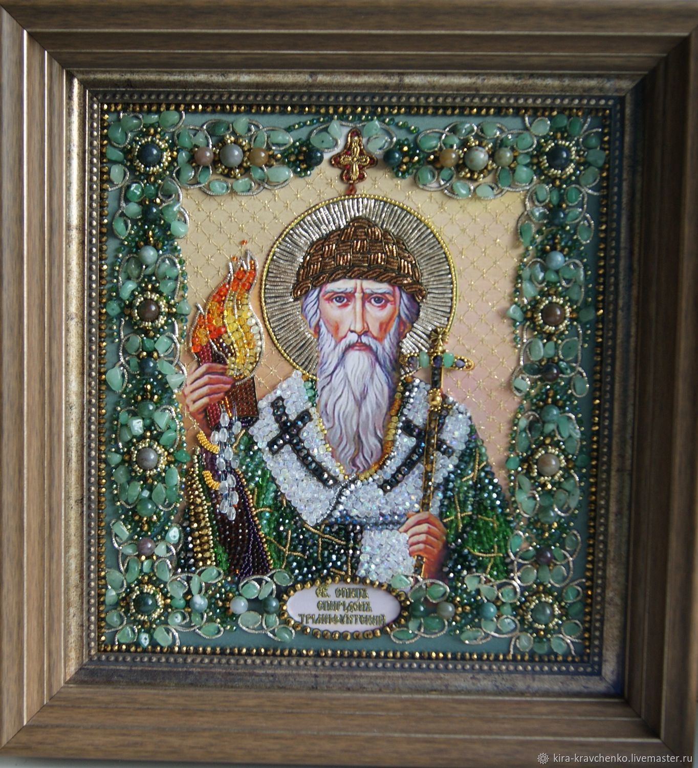 Икона св. Спиридона Тримифунтского (камни, бисер) купить в интернет ...
