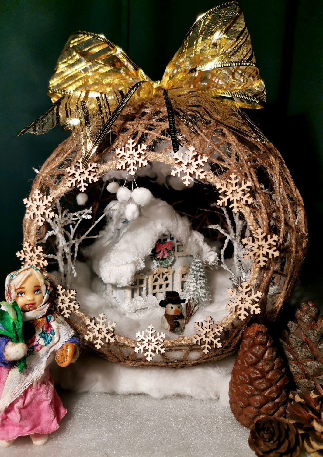 Новогодний шар с домиком в интернет-магазине на Ярмарке Мастеров ...