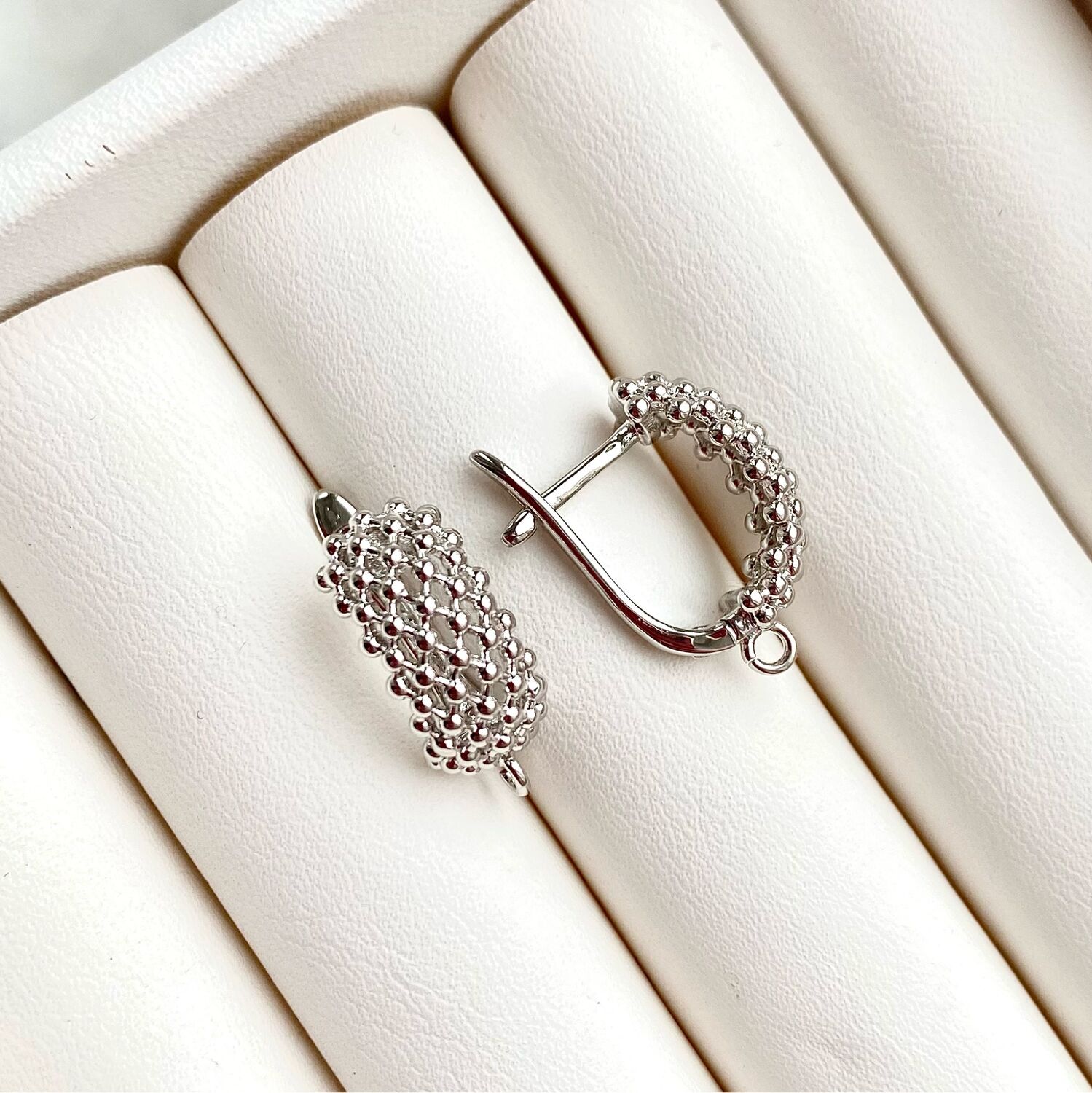 Швензы Сеточка, родий, 19 * 8 мм купить в интернет-магазине Ярмарка ...