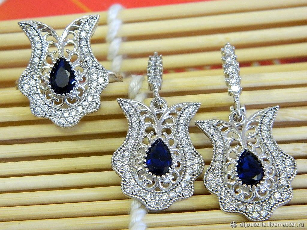 Кольцо Серьги "Тюльпан" серебряное украшение. в интернет-магазине на Ярмарке Мастеров ...